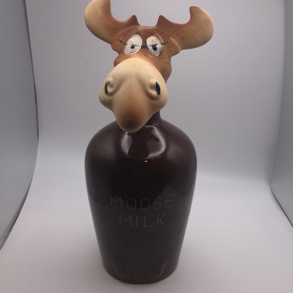 Vintage | Dining | Vintage Brown Moose Milk Pottery Jug Decanter Moose ...